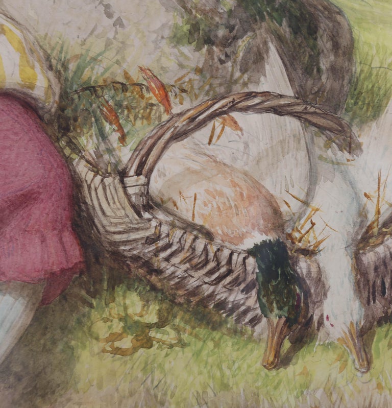 William Lucas - William Lucas (1840-1895) - 1878 Watercolour, Woman ...