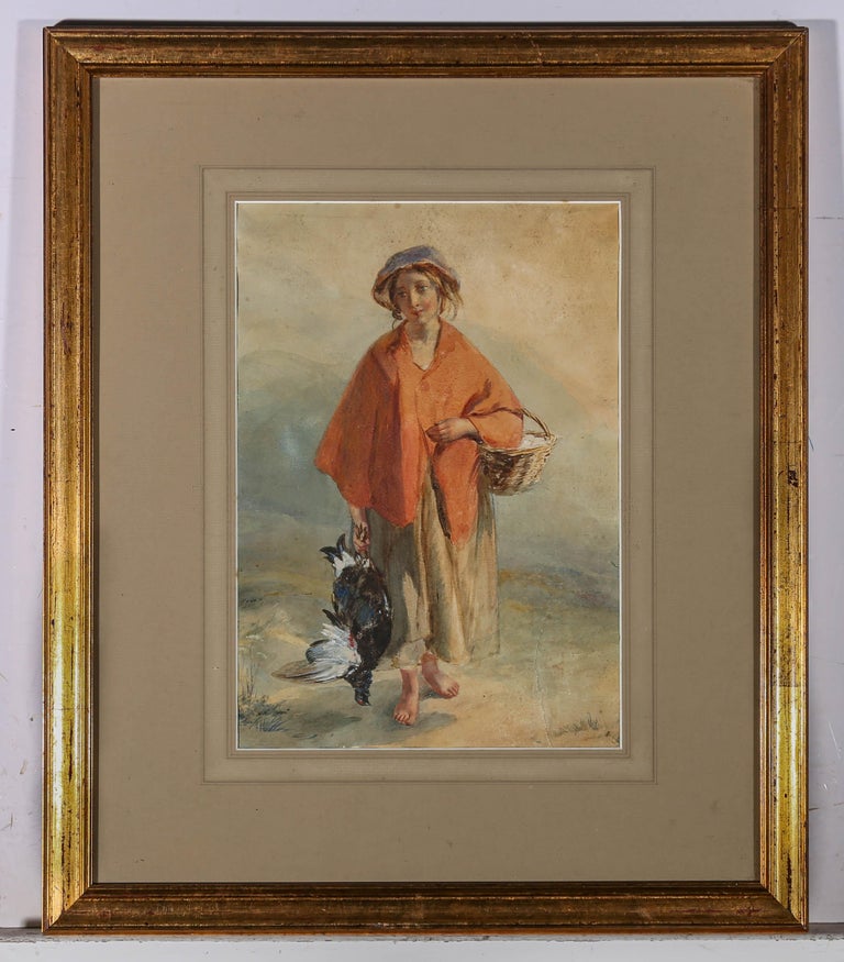 Unknown - 19th Century Watercolour - Scottish Peasant With Black Grouse ...