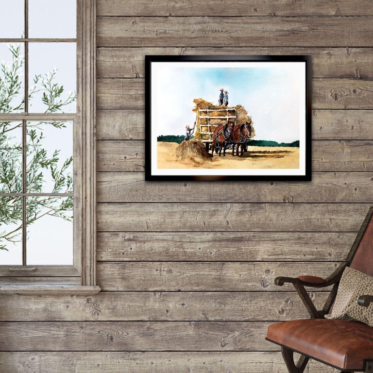 Jim Lagasse - Hay Rides, Painting, Watercolor on Watercolor Paper For ...