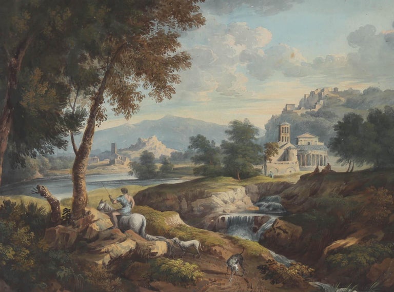 Unknown - Fine Early 19th Century Watercolour - Arcadian Landscape For ...