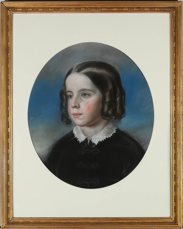 Unknown - Framed 19th Century Pastel - Victorian Child For Sale at 1stDibs