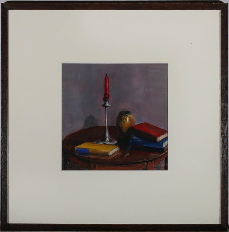 Drew Miller - Drew Miller - Framed 1928 Gouache, Still Life of a Candle ...