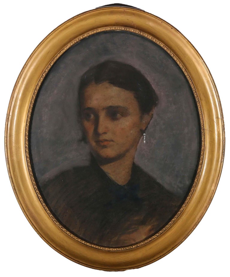 Unknown - Late 19th Century Pastel - Dark Eyed Beauty For Sale at 1stDibs