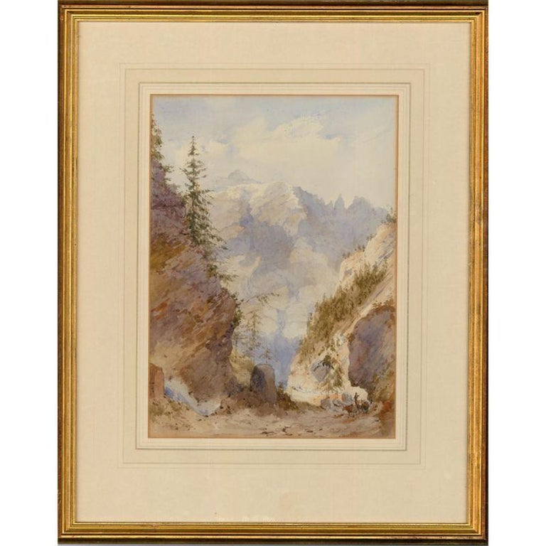 Circle of George Arthur Fripp (1813-1896) - 1847 Watercolour, The Alps ...