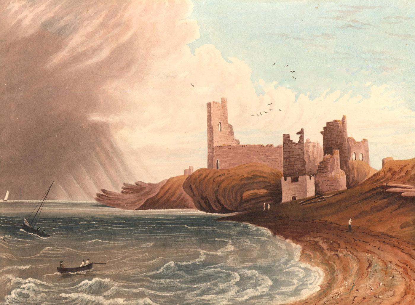 Unknown - Early 19th Century Watercolour - Dunstanburgh Castle For Sale ...