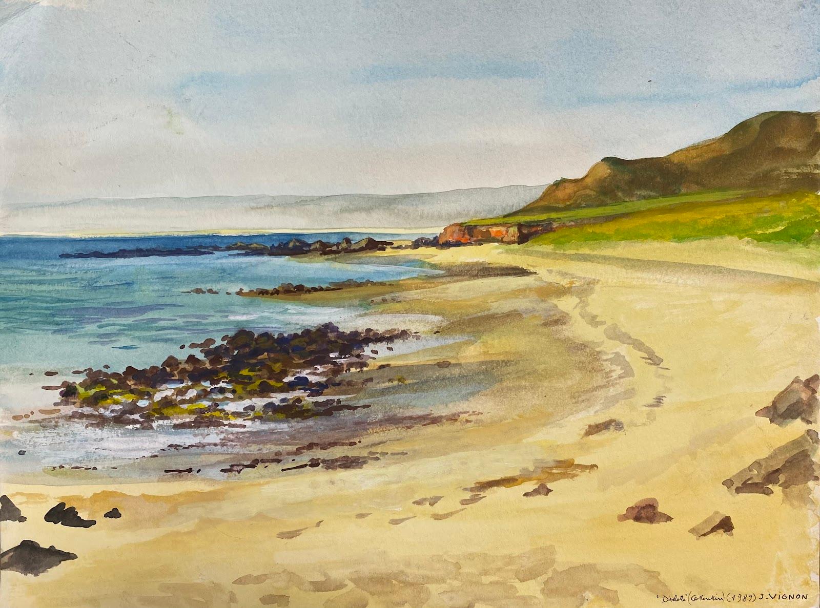 Josine Vignon - Post-Impressionist French Watercolour Painting A Sandy ...