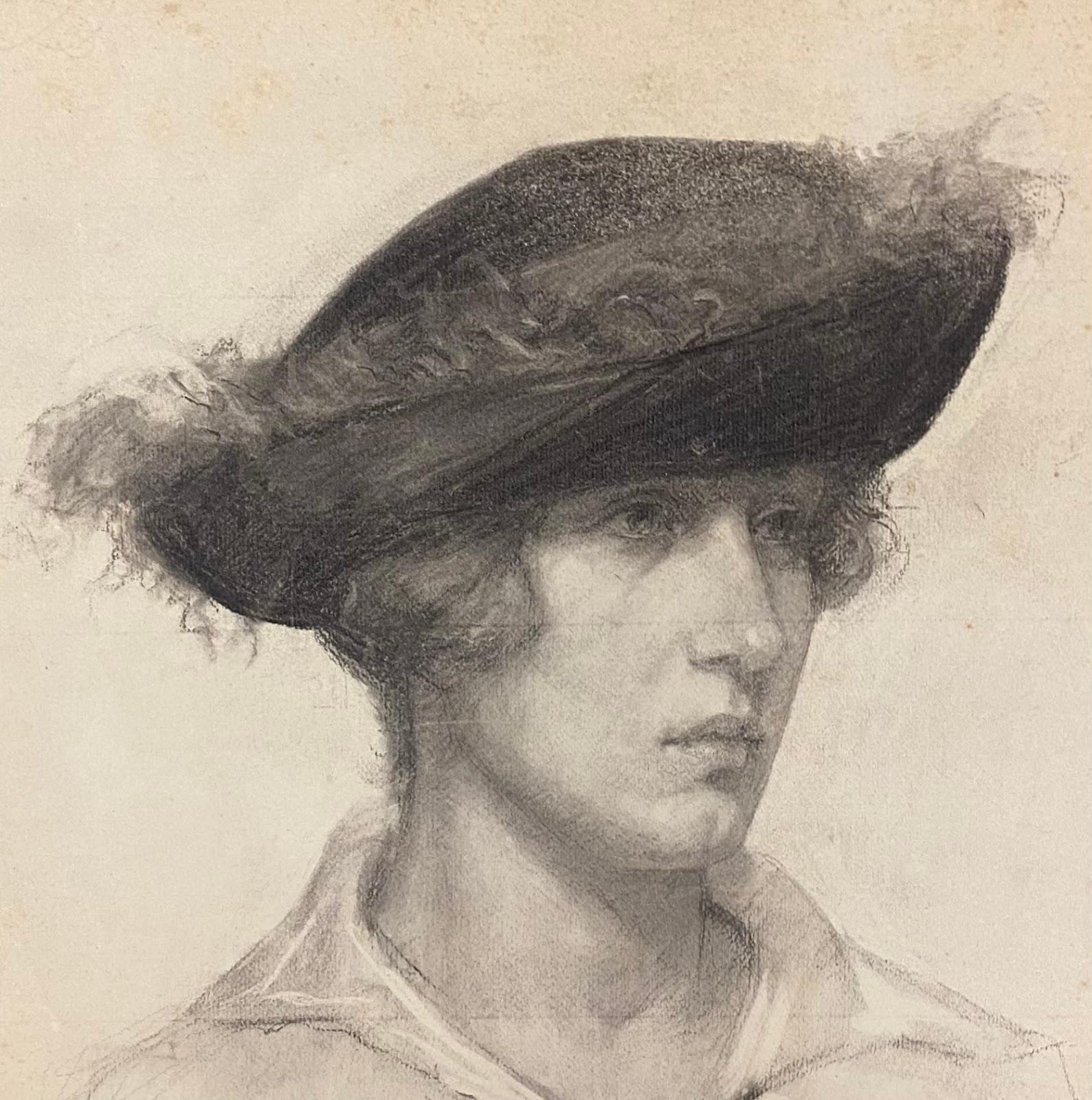 Jeanne Nachat - 1900s Original francés Atelier Dibujo al natural de una ...