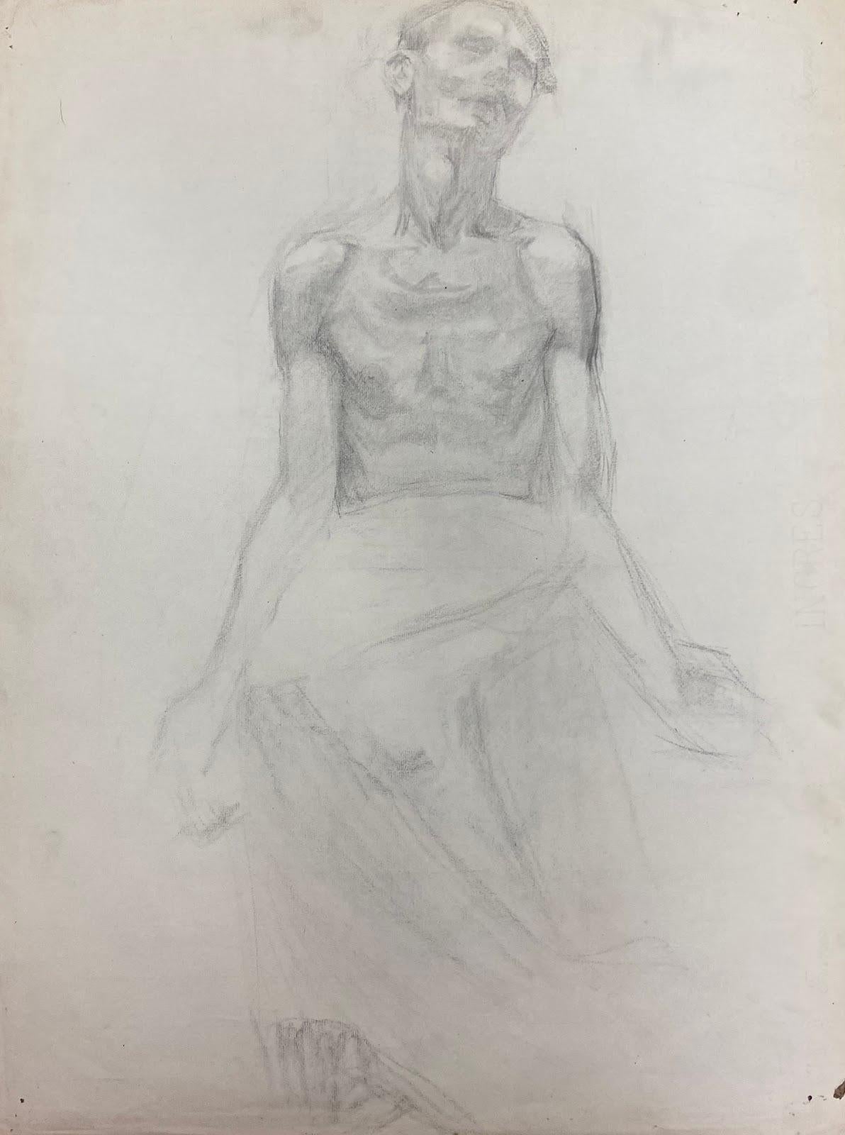 Jeanne Nachat - 1900s Original French Atelier Life Drawing Of A ...