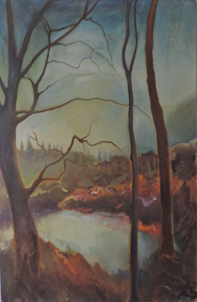 David Abelson - SILVER LAKE, Painting, Oil on Canvas For Sale at 1stDibs