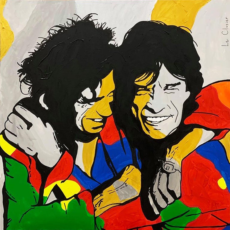 Philippe Colpaert (Le Closier) - MICK AND KEITH, Painting, Acrylic on ...