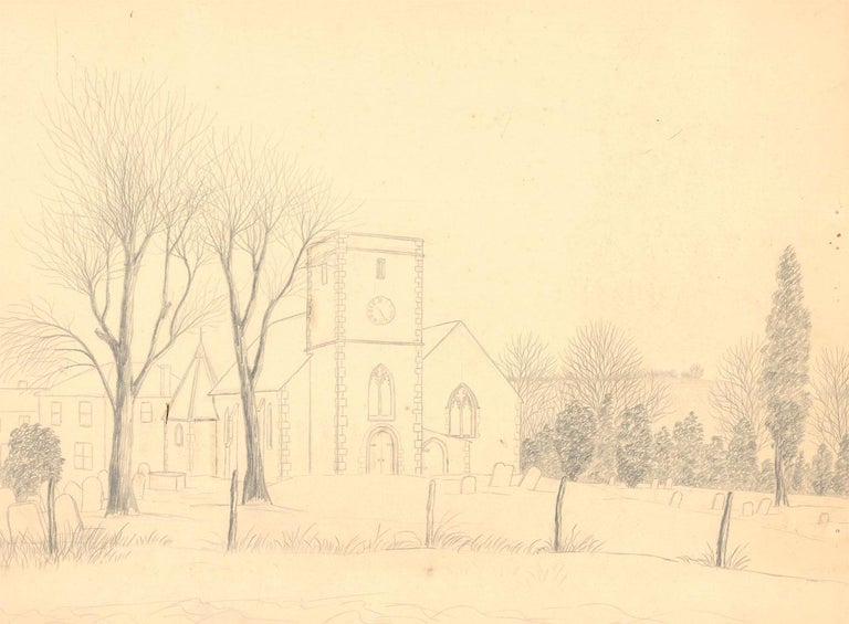 Unknown - Ronald A. Broad - Signed C.1970 Graphite Drawing, Folio of ...