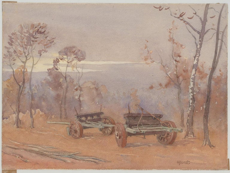 Unknown – Walter James West ARBSA - Signiert 1939 Aquarell, Eymore-Holz ...