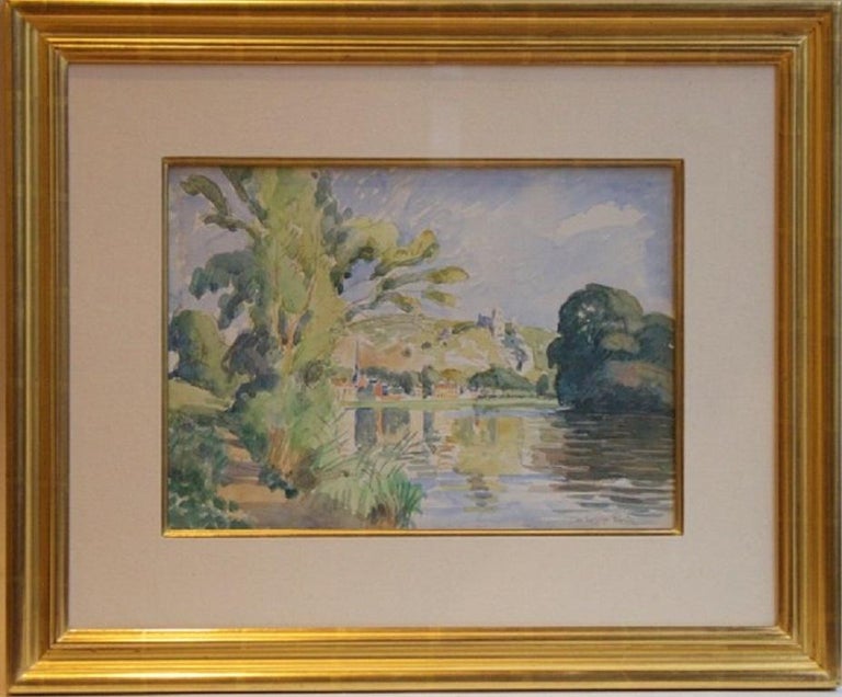 Ludovic-Rodo Pissarro - Vue des Andelys (Château Gaillard), Watercolour ...