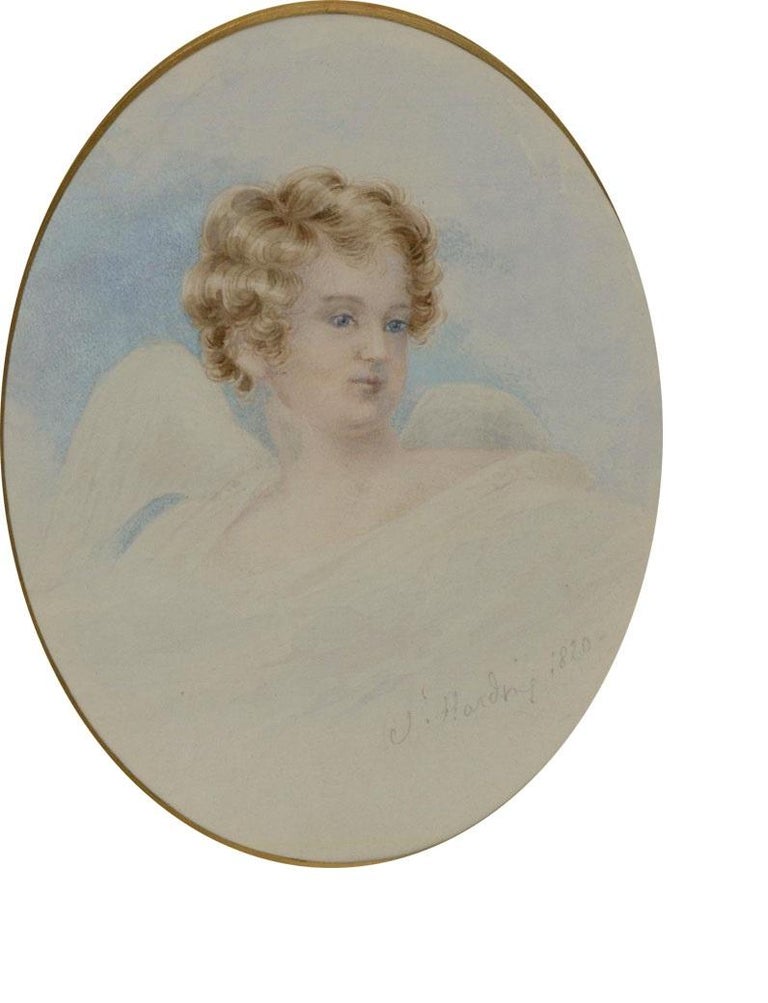J. Harding - J. Harding - 1820 Watercolour, Cherub For Sale at 1stDibs
