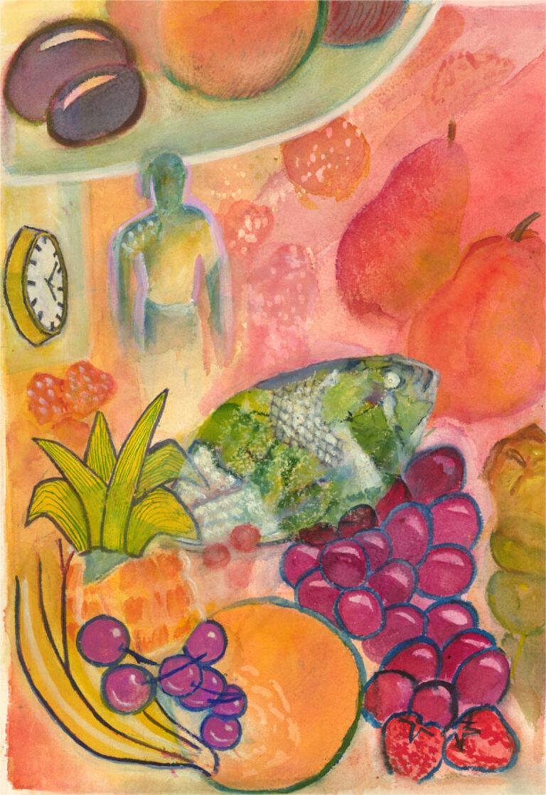 Susan Paine - Susan Paine - Aquarelle contemporaine, poissons et fruits ...