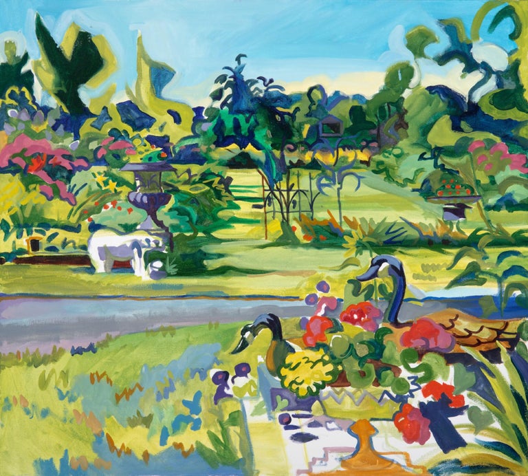 Jill Hoy - Geese on Ma's Doorstep For Sale at 1stDibs