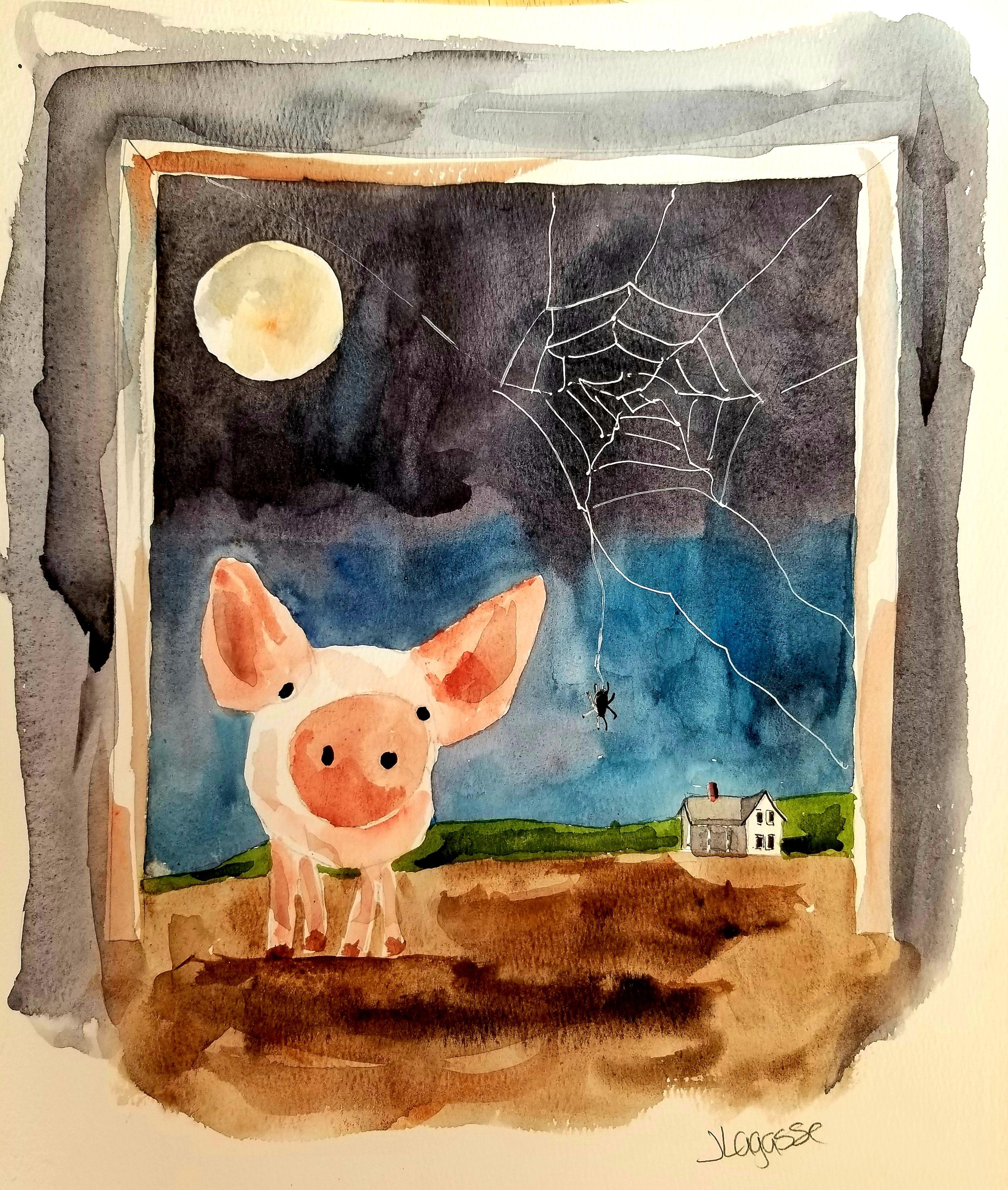 Jim Lagasse - That Pig, Painting, Watercolor on Watercolor Paper For ...