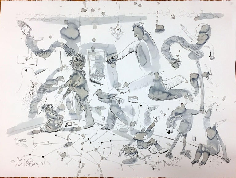 Edward Zelinsky - the gray room, Painting, Watercolor on Watercolor ...