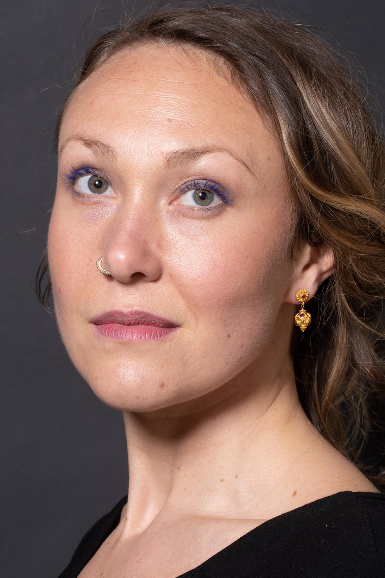 22K Gold and Burmese Ruby Drop Earrings by Deborah Lockhart Phillips ...