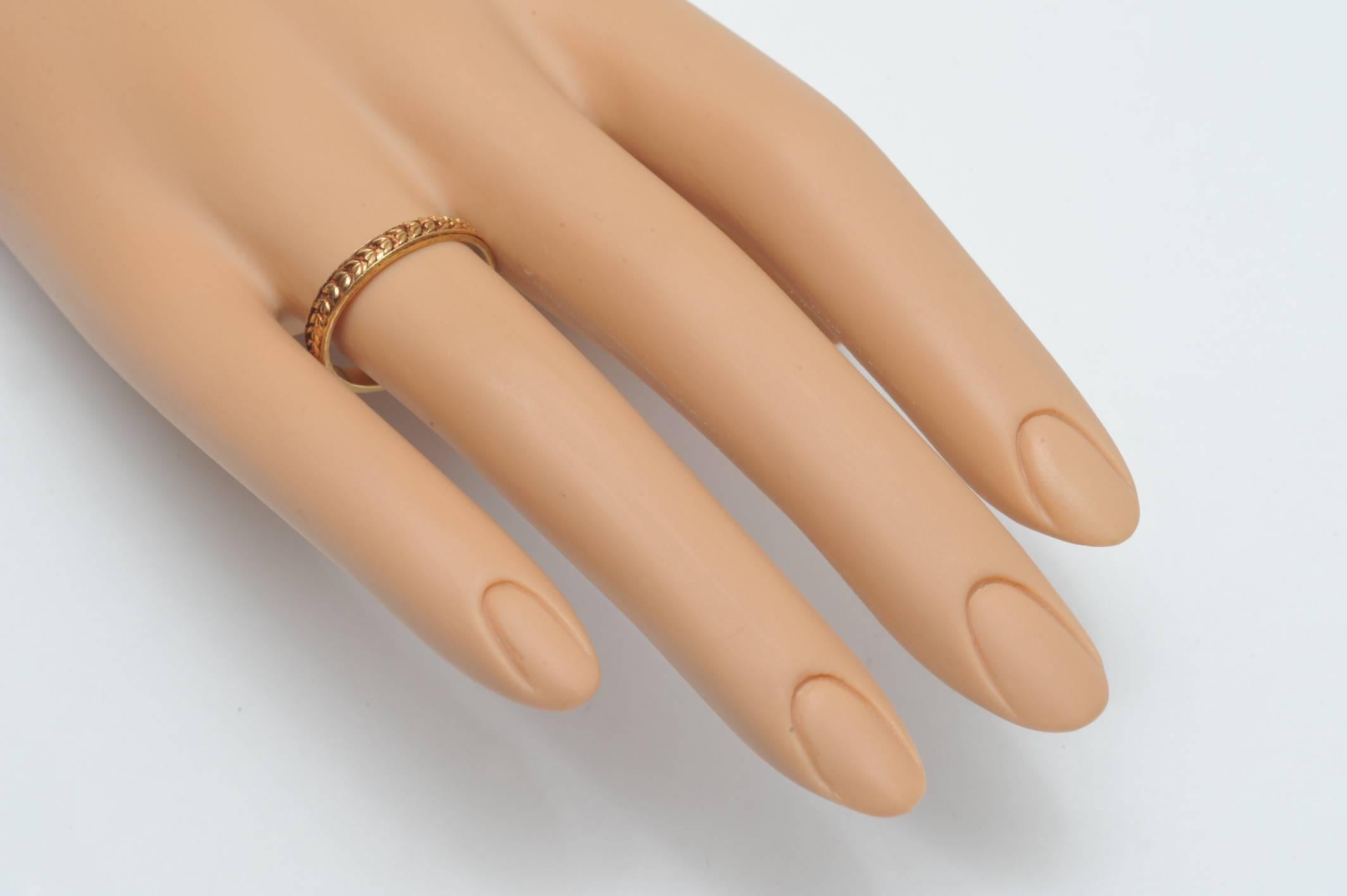 22 Karat Gold Band with Laurel Wreath Design at 1stDibs | laurel wreath ...
