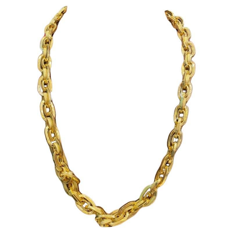 22K Gold Elegant Dubai Unisex Link Chain Necklace i For Sale at 1stDibs