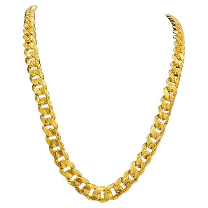 22K Gold Elegant Dubai Unisex Link Chain Necklace i For Sale at 1stDibs