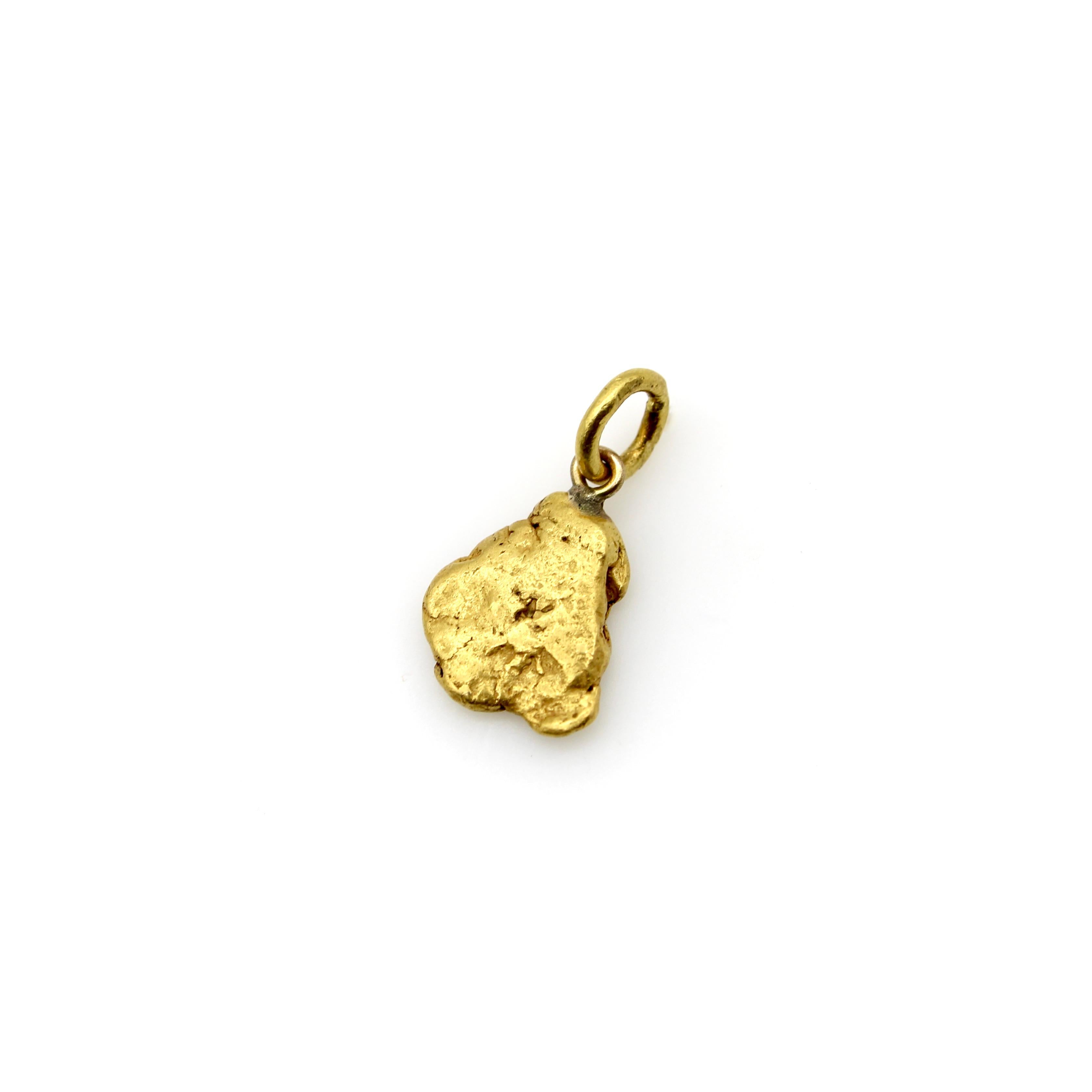 22K Gold Nugget Organic Pendant Charm For Sale at 1stDibs