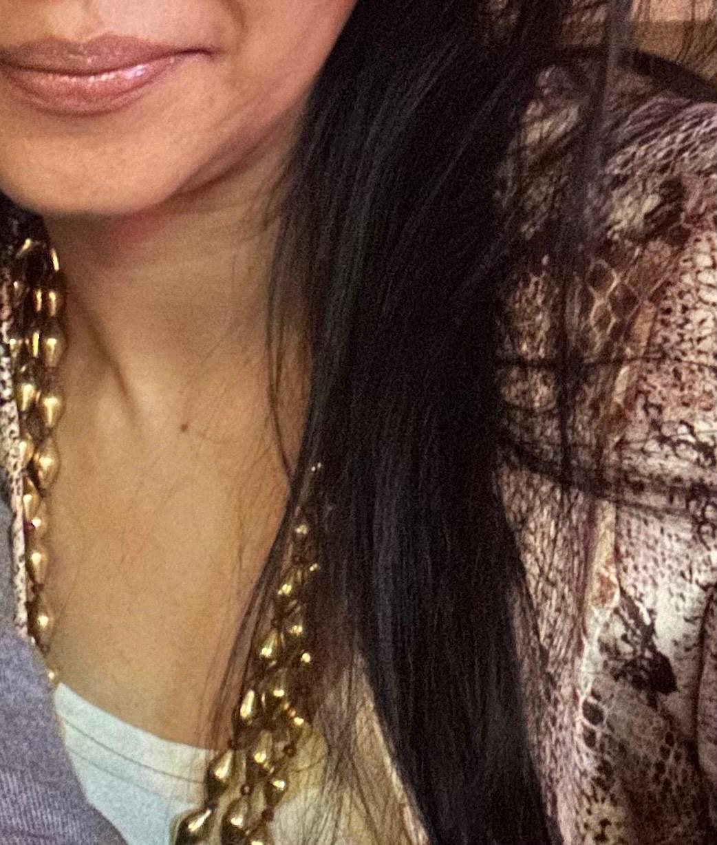 22k Gold Silver Oval Dholki Beads and Ruby Beads 3 line necklace Indian ...