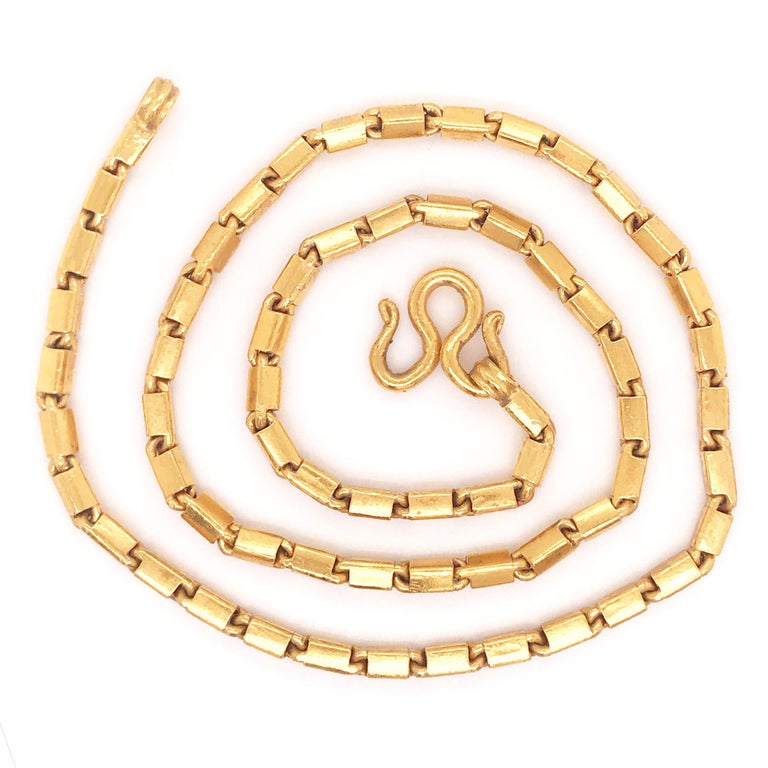 22K Pure Gold Baht Chain, 22kt Baht Box Chain, 22kt Yellow Gold ...