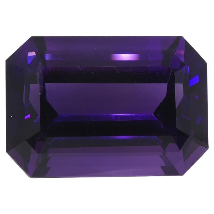 23.26ct Emerald Cut Purple Amethyst from Uruguay For Sale at 1stDibs