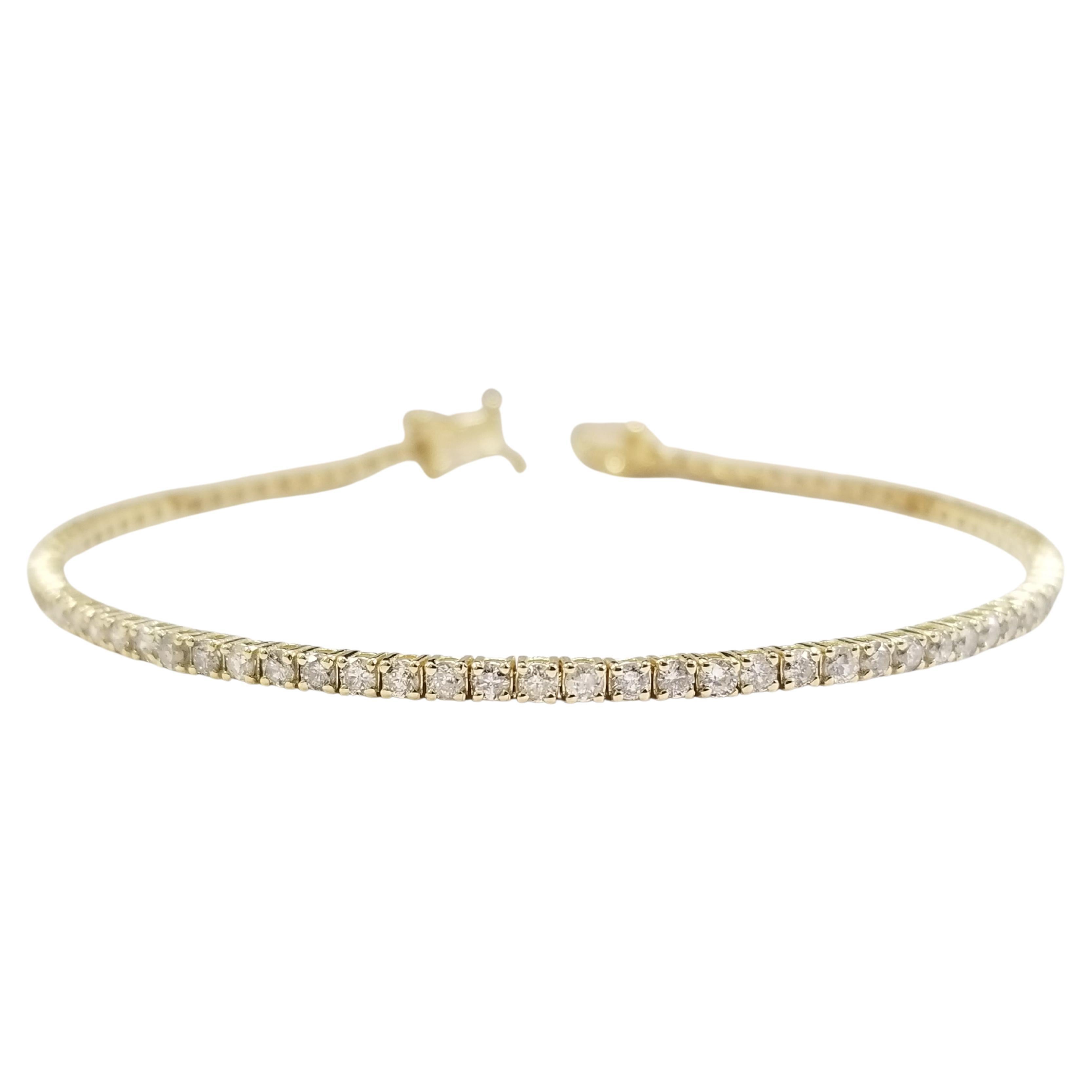 4 Carat Tennis Bracelet Round Brilliant Natural Diamond 14 Karat Yellow