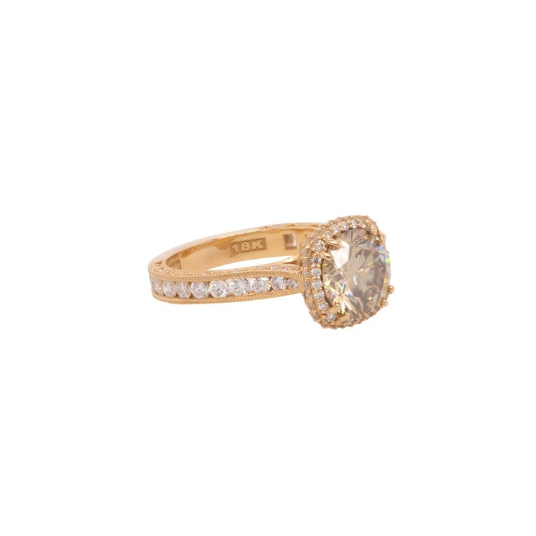 2.36 Carat Natural Round Brilliant Fancy Diamond Engagement Ring For ...