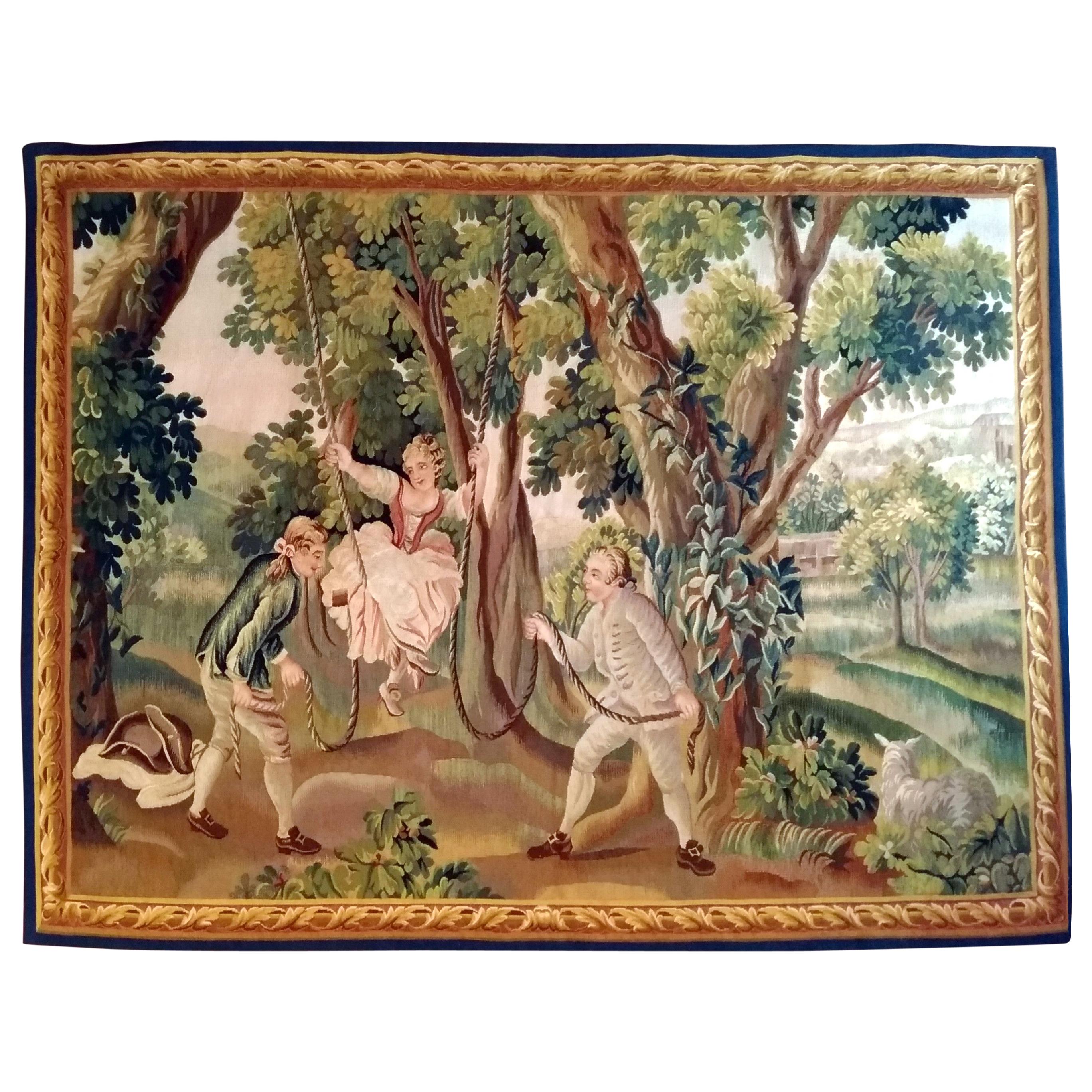 “Allégorie en Musique” Figurative Tapestry Signed “René Fumeron” For ...