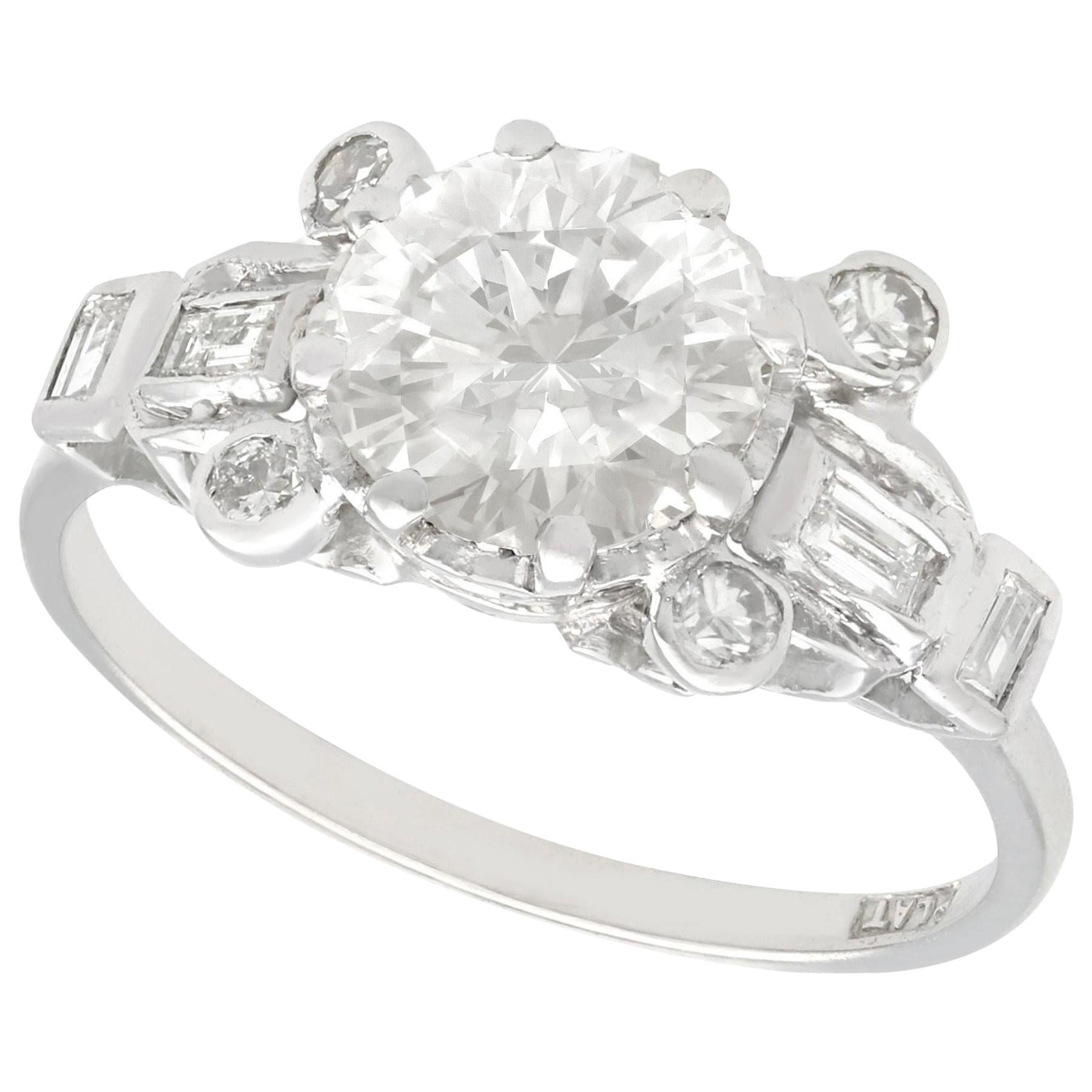 Vintage Platinum Diamond Cocktail Ring at 1stDibs