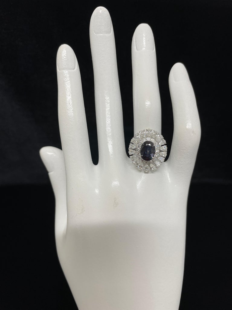 2.39 Carat Natural Brazilian Alexandrite and Diamond Ring Set in ...