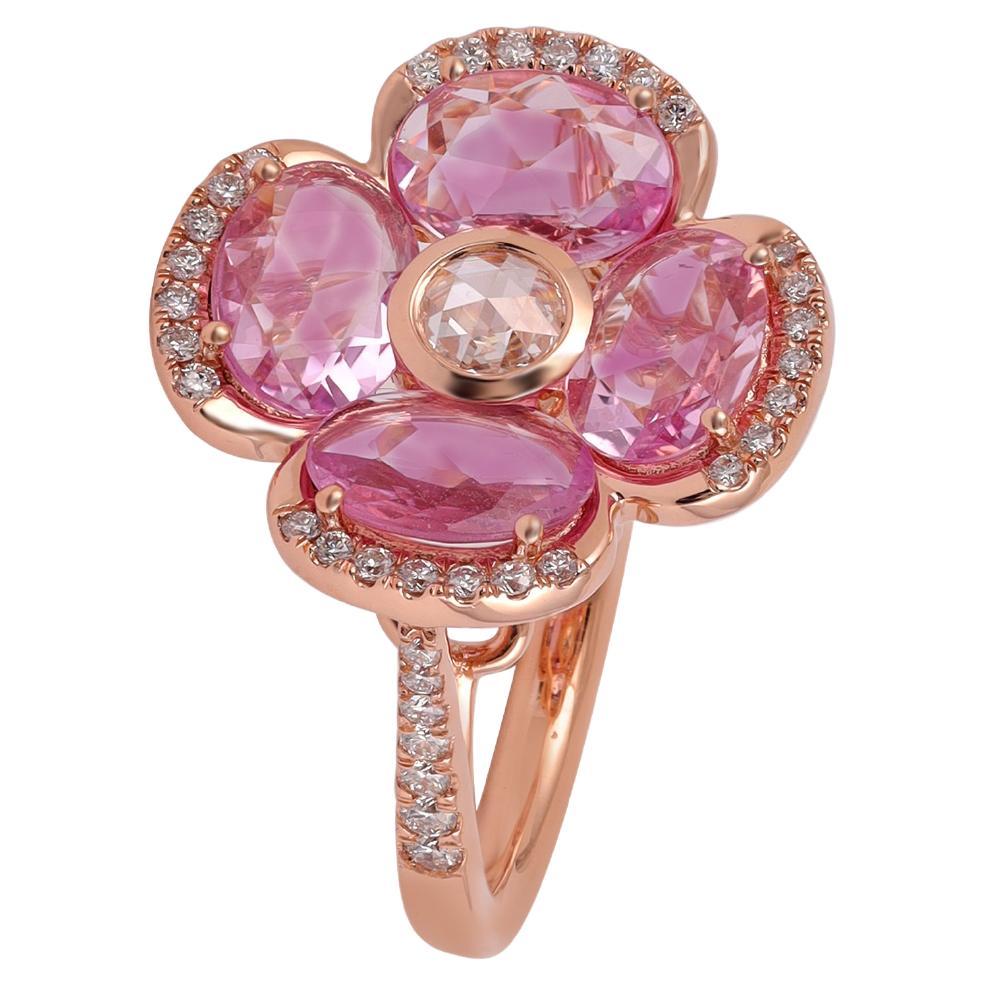 Cocktail Ring 18 Carat Rose Gold Green Sapphire Pink Sapphire and ...