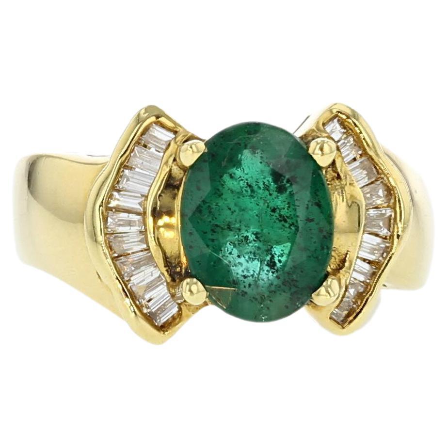 Muzo Emerald Colombia Emerald 18K Yellow Gold Ring at 1stDibs