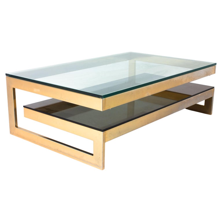 23kt Gold G-Shaped Coffee Table by Belgochrom at 1stDibs