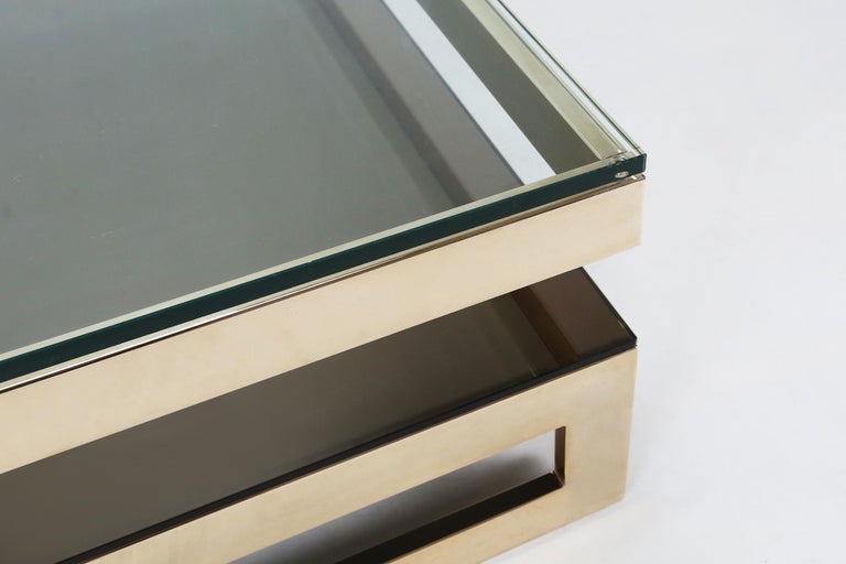 23kt Gold Leaf G-Shaped Coffee Table by Belgochrom For Sale at 1stDibs