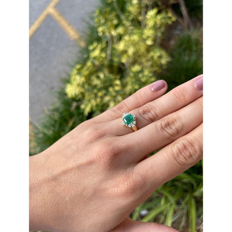 Customizable 2.4 Carat Emerald-Emerald Cut and Diamond Statement Ring ...