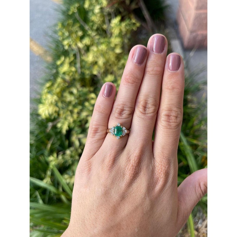 Customizable 2.4 Carat Emerald-Emerald Cut and Diamond Statement Ring ...