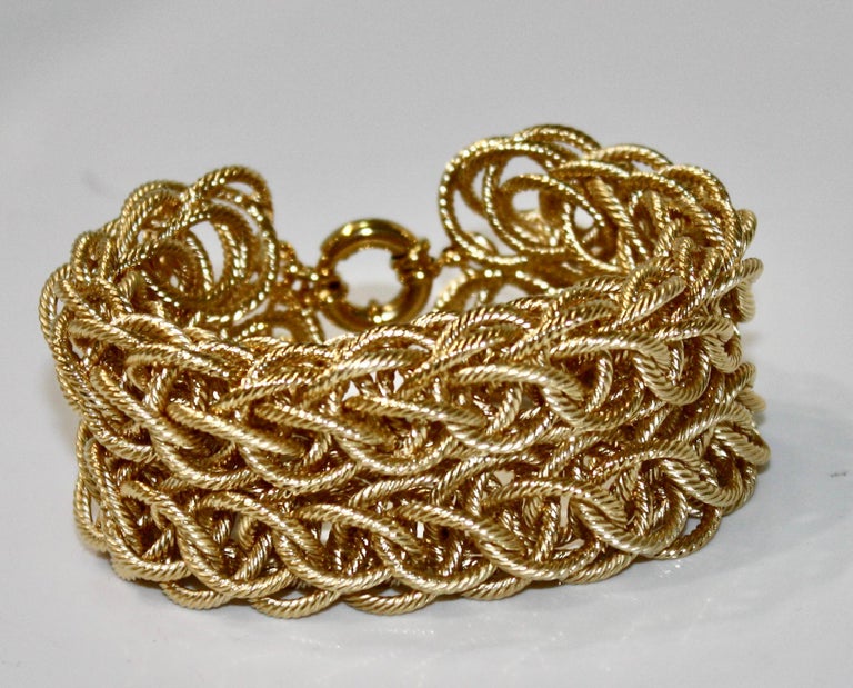 24-Carat Gilded Bronze Bracelet For Sale at 1stDibs