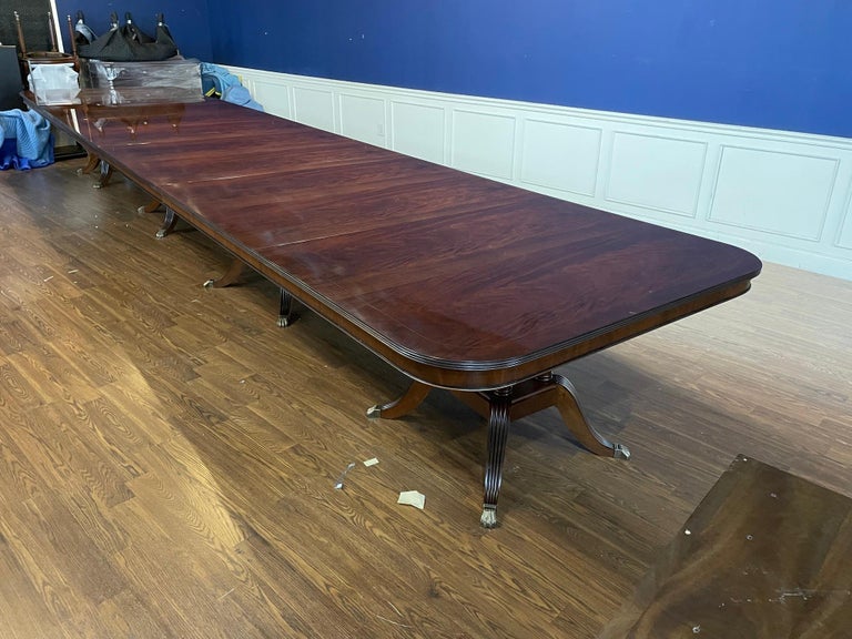 24 Ft. Crotch Mahogany Banquet Table For Sale at 1stDibs
