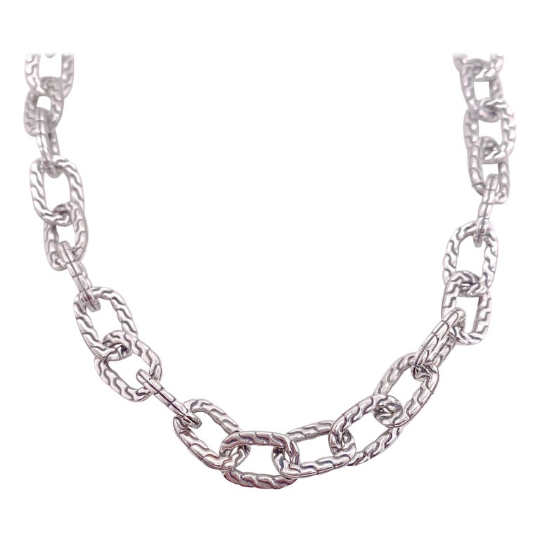 Chain Necklace in Sterling Silver w Designer Links, Heavy Chain For ...