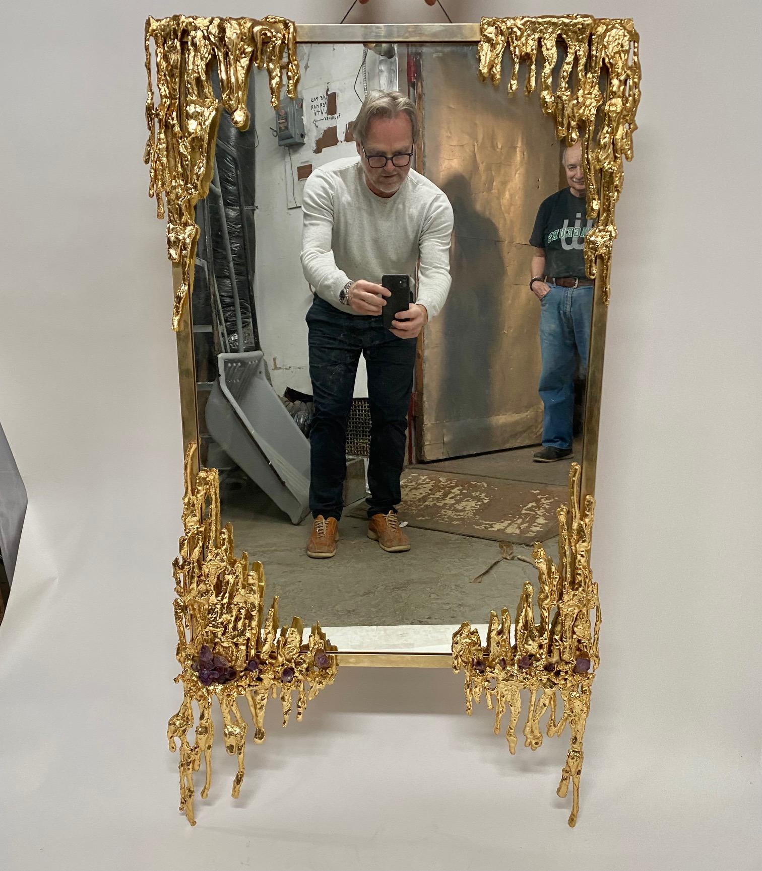 24 Karat Plated "Dripping" Mirror by Claude Victor Boeltz at 1stDibs ...