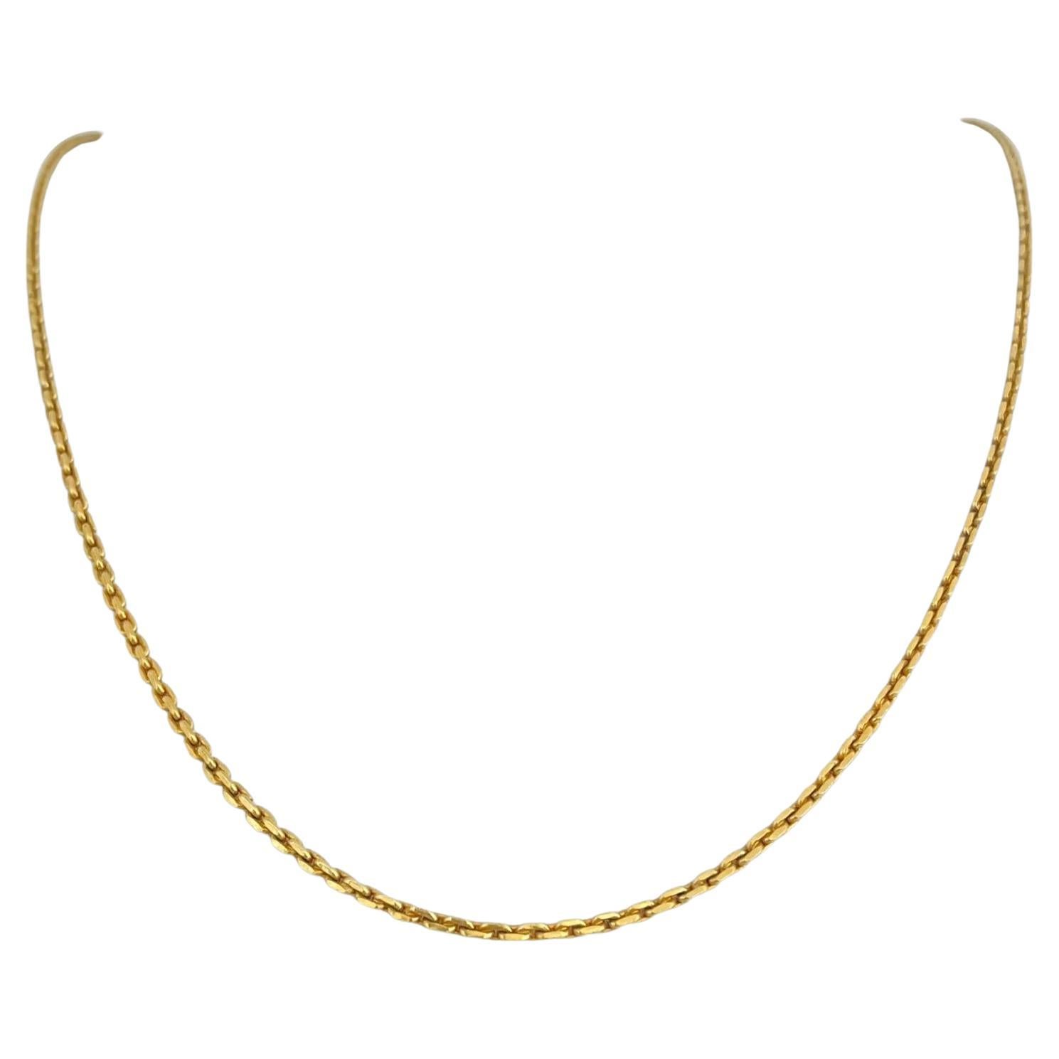 24 Karat Pure Yellow Gold Solid Alternating Cable Link Chain Necklace ...