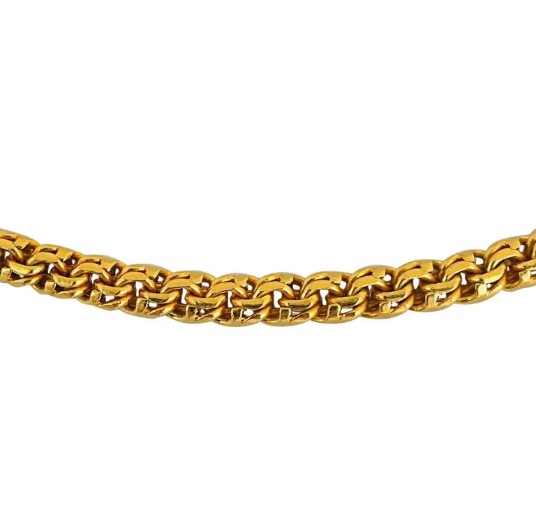 24 Karat Pure Yellow Gold Solid Double Curb Chino Link Chain Necklace ...