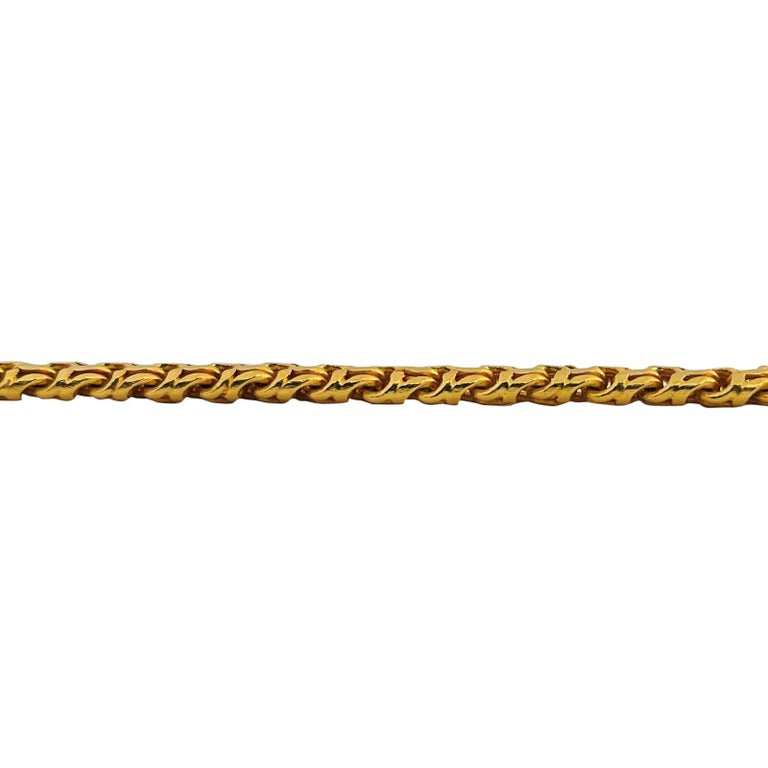 24 Karat Pure Yellow Gold Solid Double Curb Chino Link Chain Necklace ...