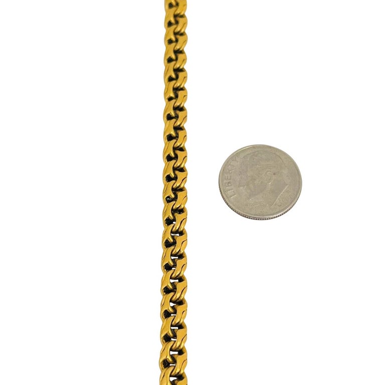 24 Karat Pure Yellow Gold Solid Heavy Double Circle Link Chain Necklace ...