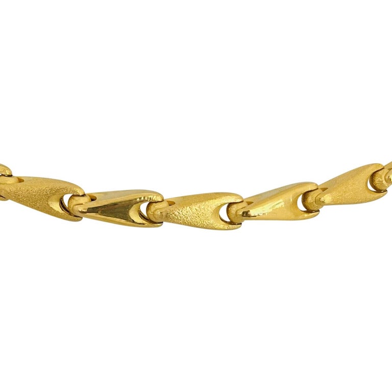 24 Karat Pure Yellow Gold Solid Heavy Fancy Bar Link Chain Necklace For ...